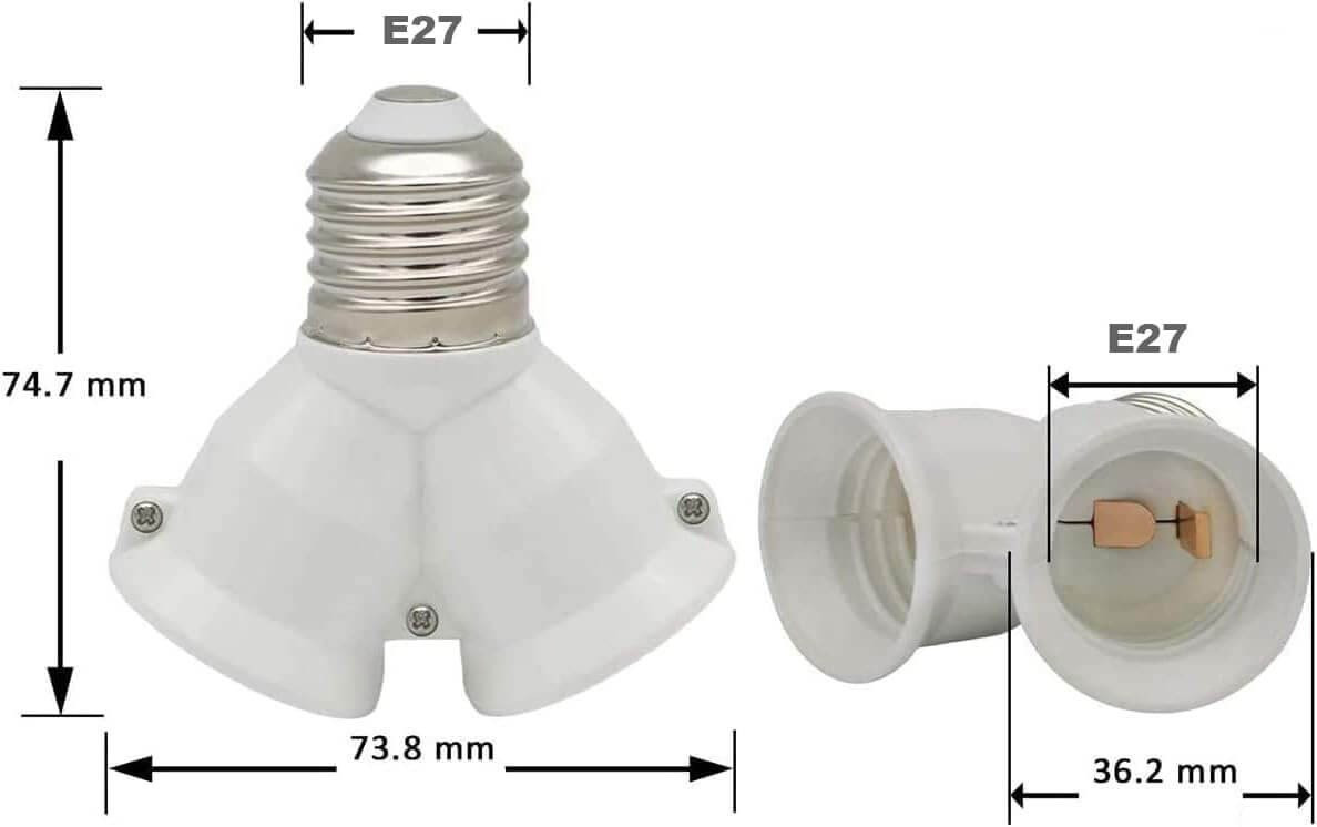 Rei da Loja Soquete Bocal Duplo para Lâmpadas - E27