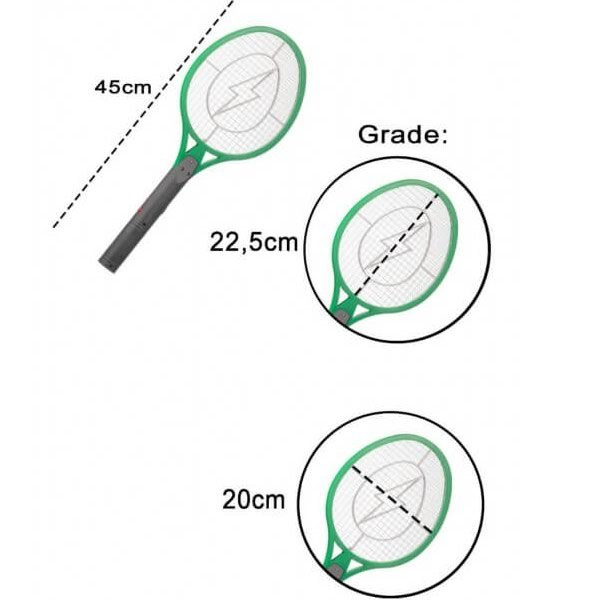 Rei da Loja Raquete Mata Insetos - Recarregável Bivolt