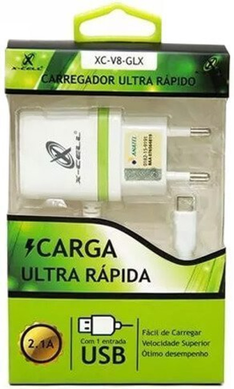 Rei da Loja Carregador de Parede Micro-USB V8 X-Cell com Anatel