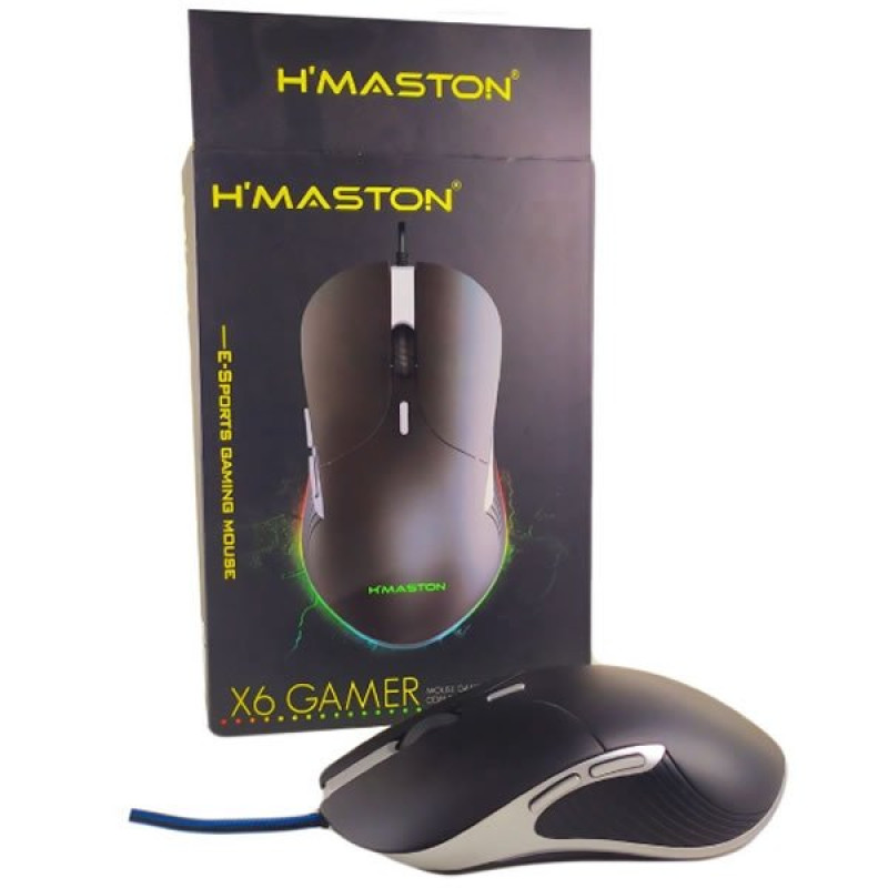 Rei da Loja Mouse Gamer USB H-Maston X6 - Cores Sortidas